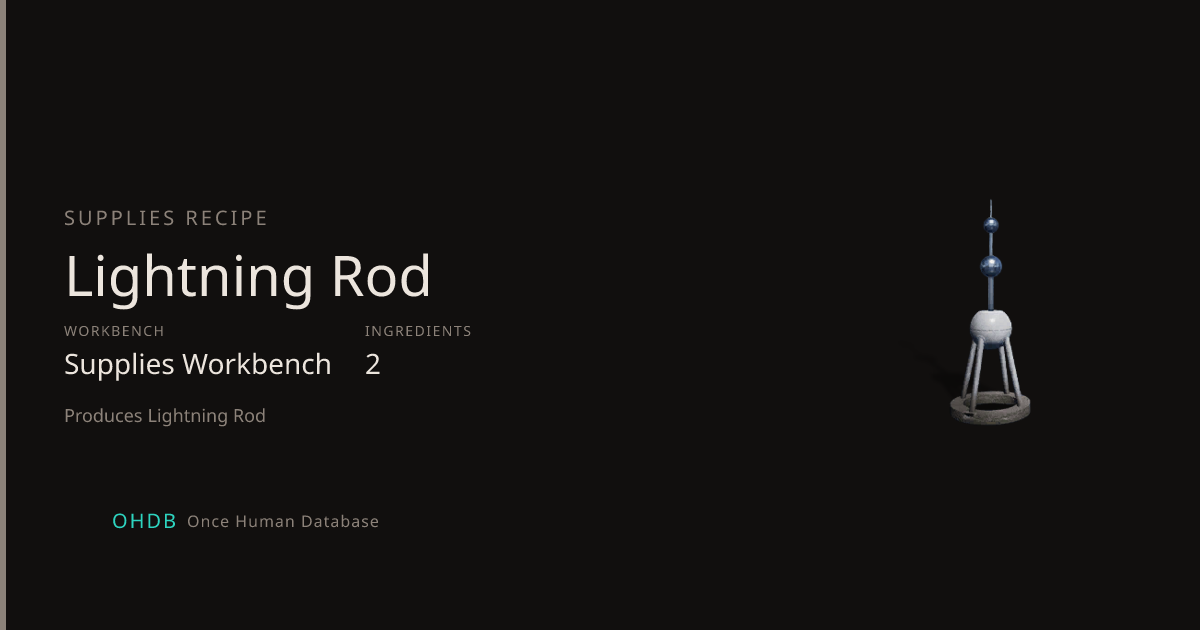 Once Human Lightning Rod Recipe | Once Human Database